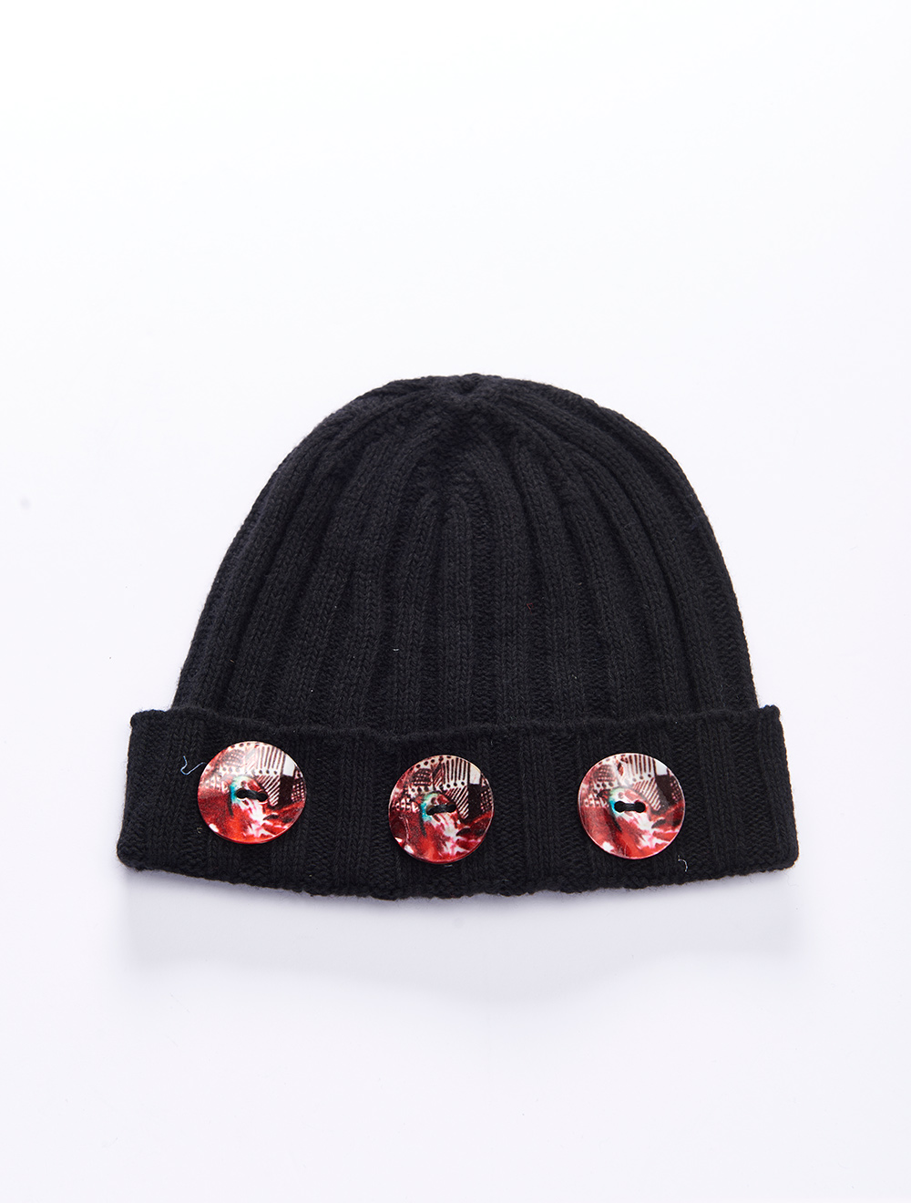 Black ribbed knit beanie - Save The Queen!