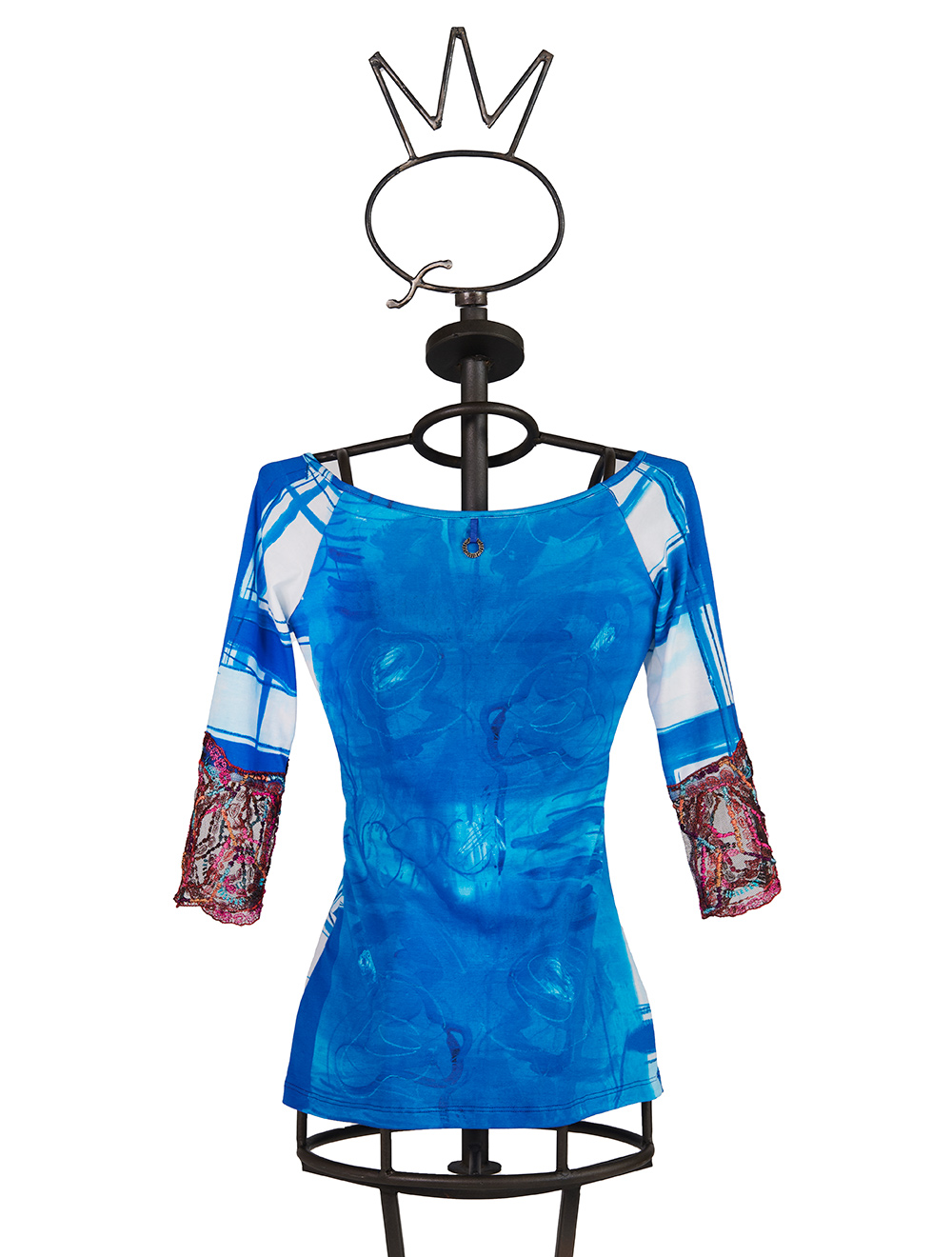 T-shirt with abstract print and lace details - Save The Queen!