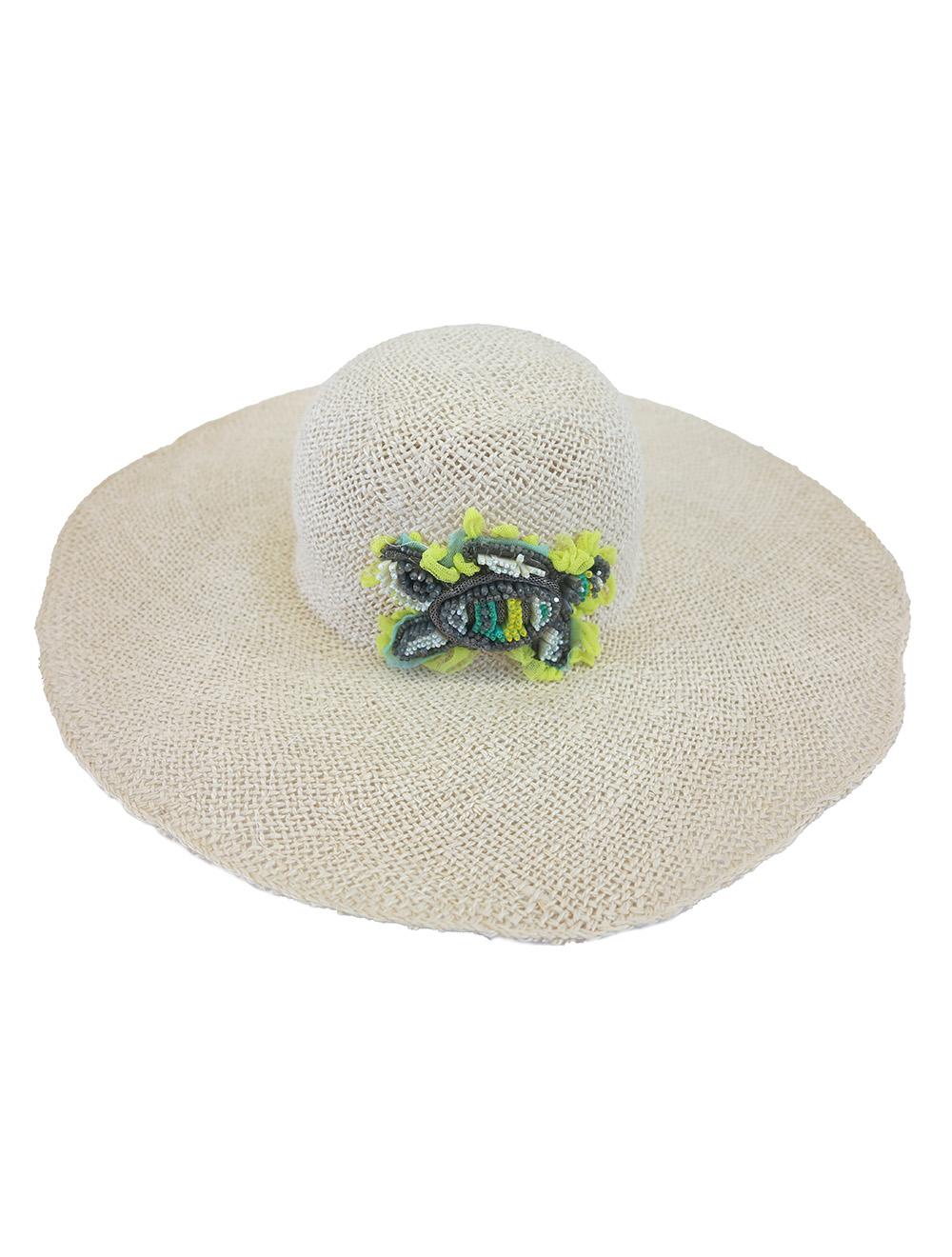 Woven jute hat with decoration - Save The Queen!