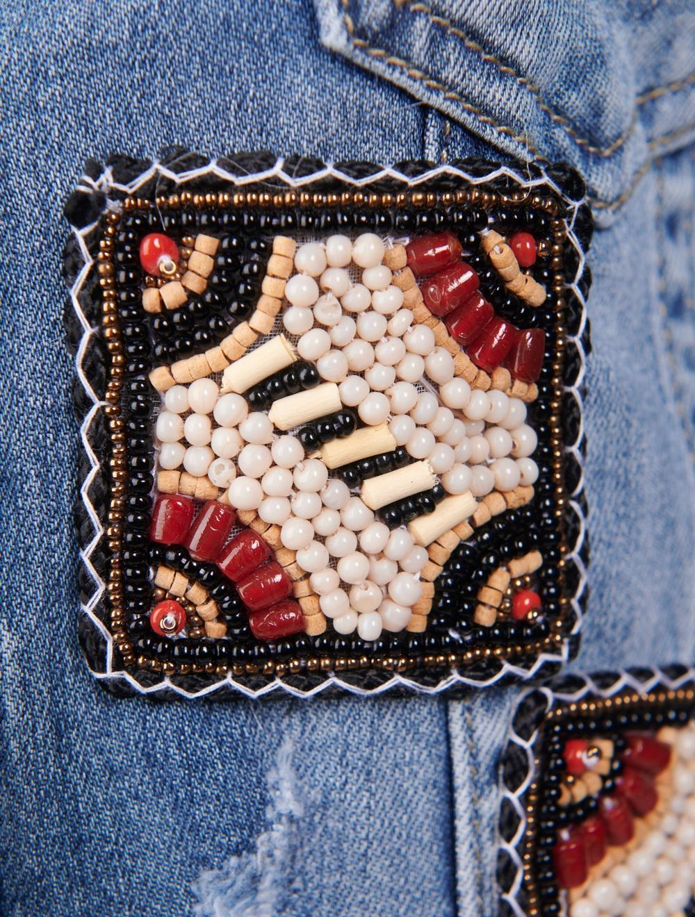 Denim jacket with applications and patches - Save The Queen!