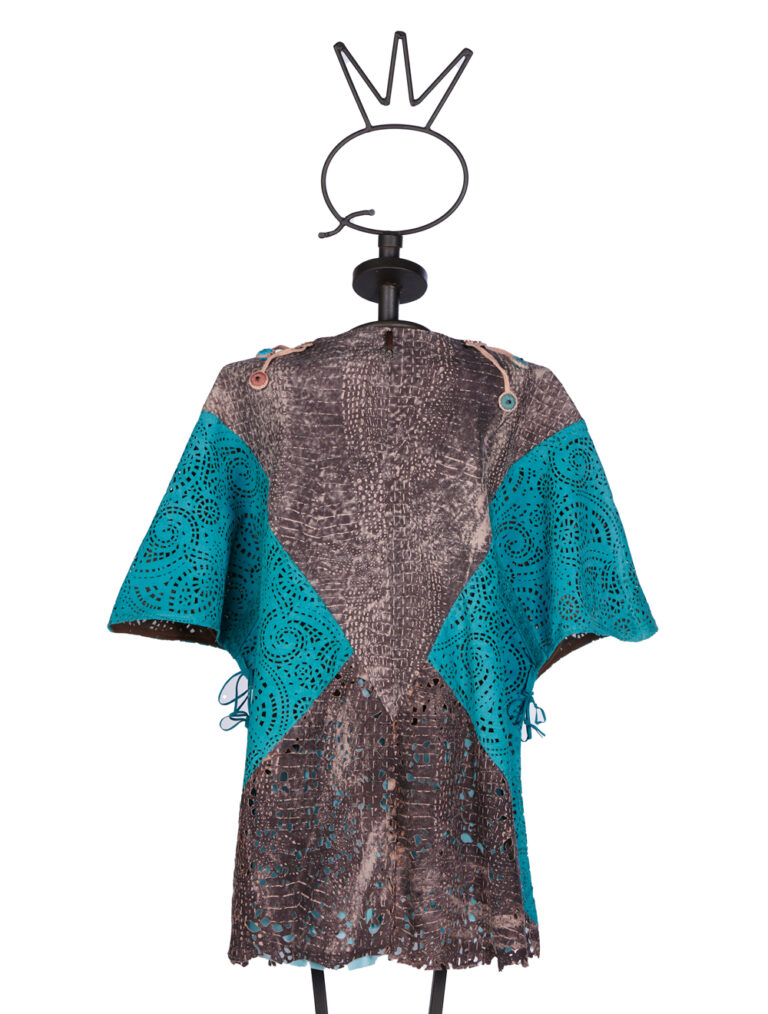 Perforated genuine leather poncho - Save The Queen!