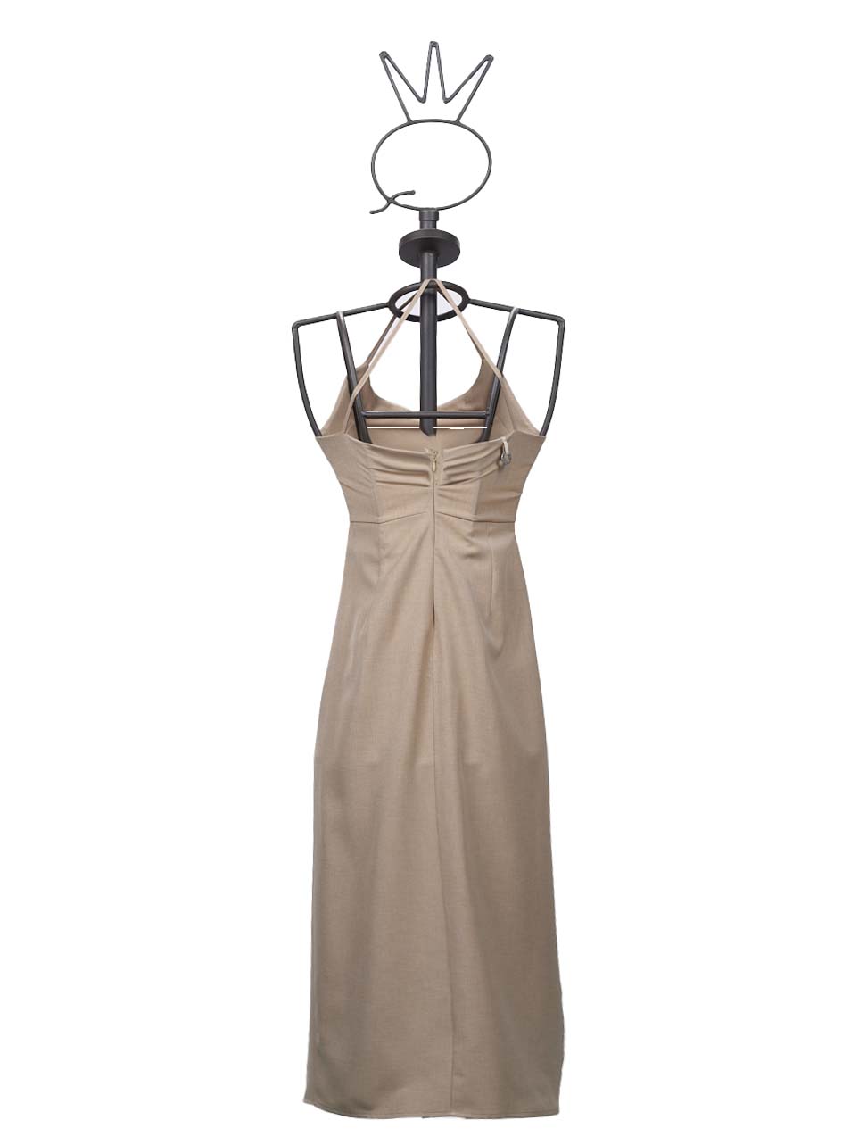 Sand-colored midi dress with applications - Save The Queen!