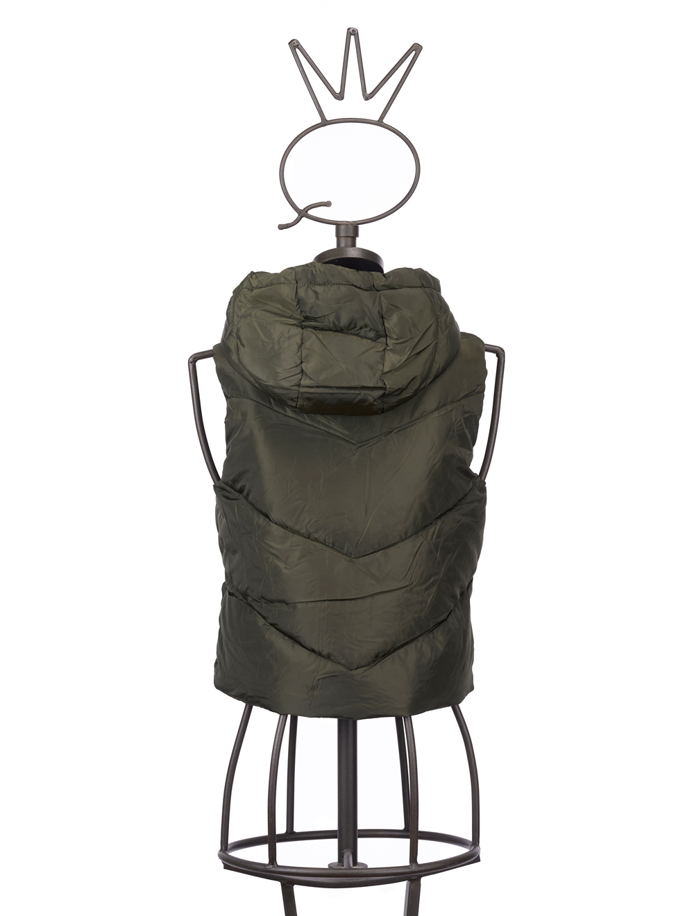Sleeveless Green Hooded Puffer Vest - Save The Queen!
