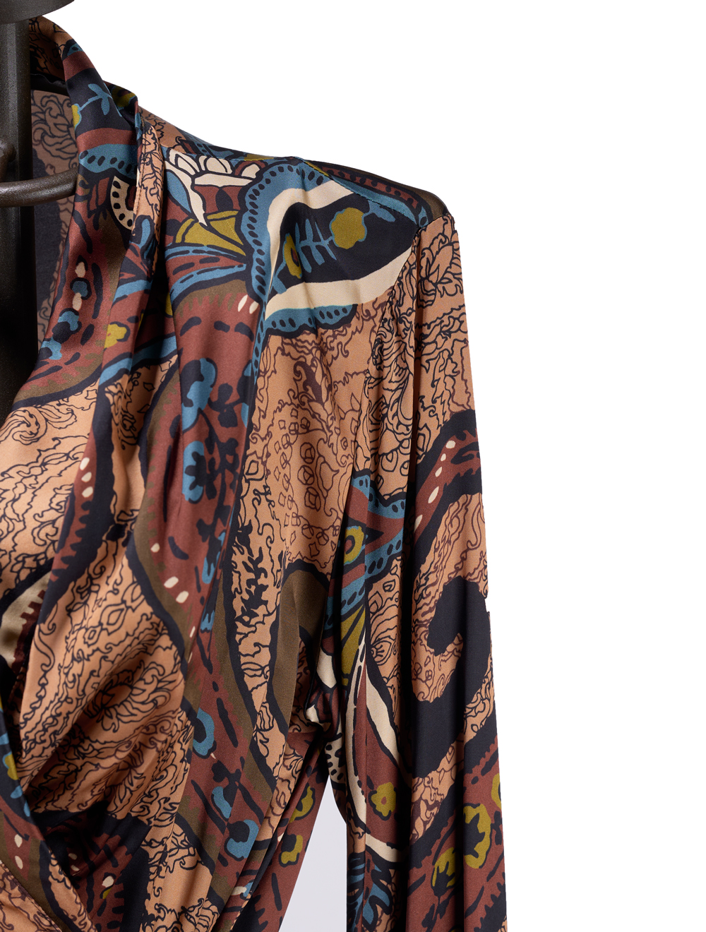 Long patterned satin dress - Save The Queen!