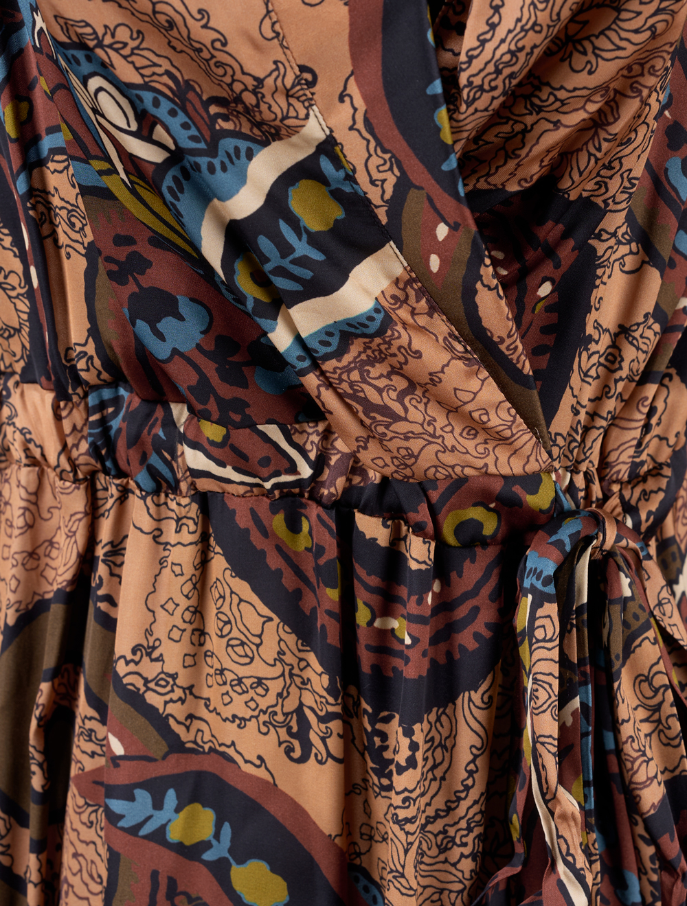 Long patterned satin dress - Save The Queen!