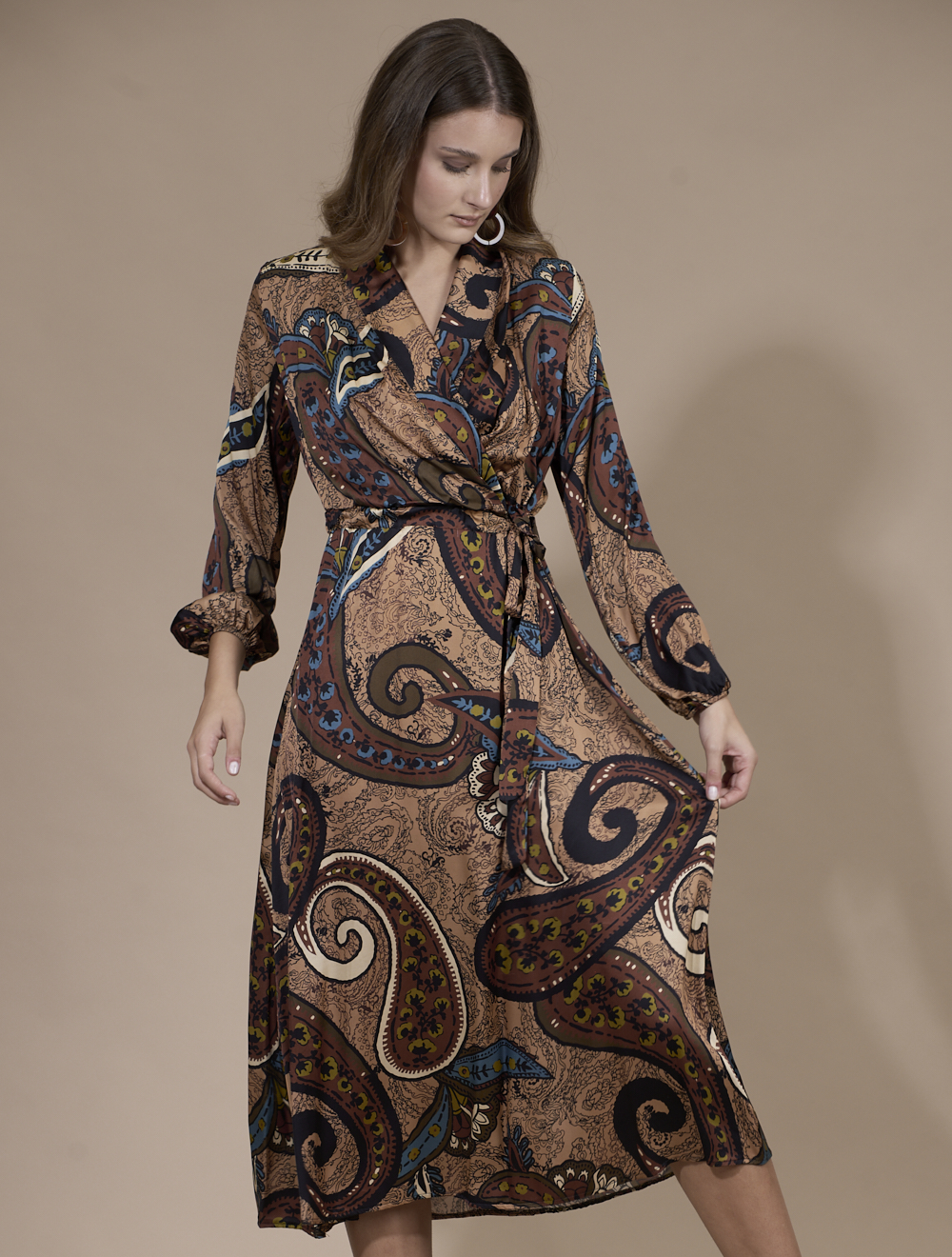 Long patterned satin dress - Save The Queen!