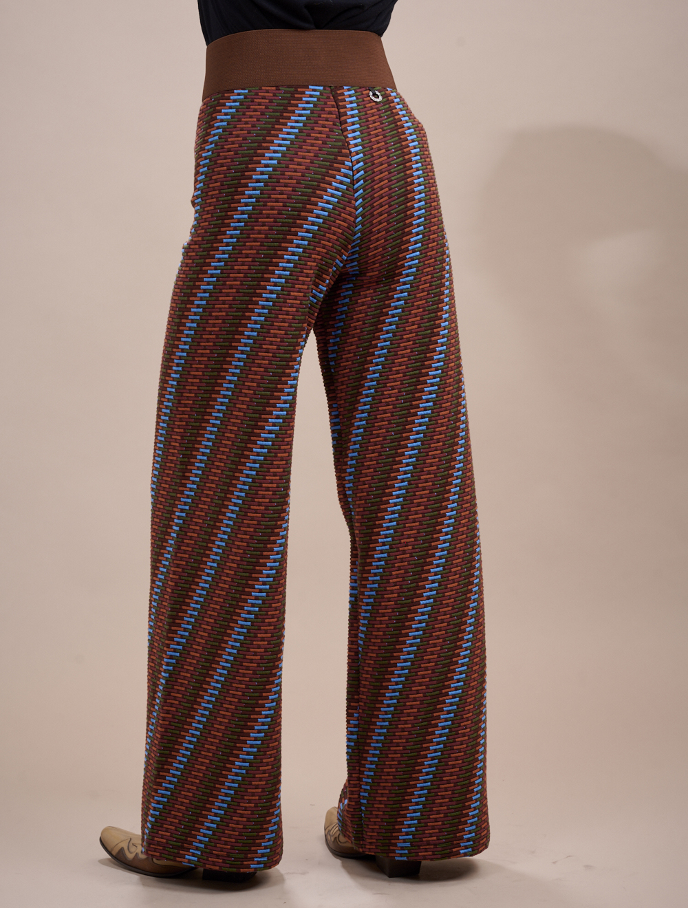 Pantalone palazzo in tessuto jacquard. - Save The Queen!