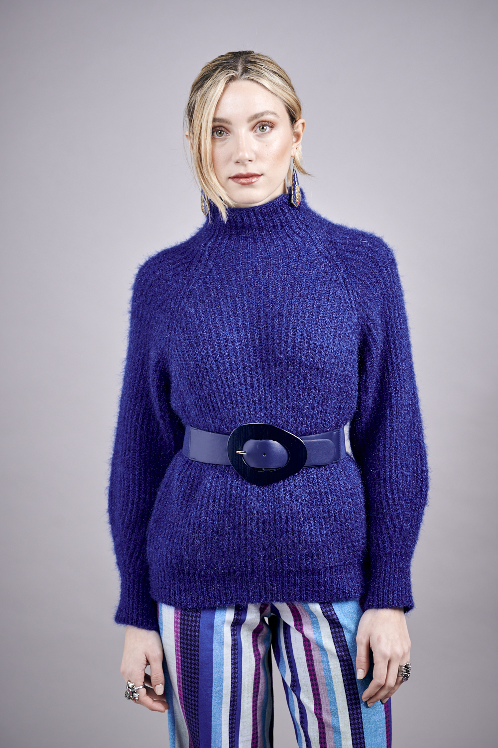 Maglia bluette in tricot effetto “mohair”. - Save The Queen! Maglia bluette in tricot effetto “mohair”. - Save The Queen!